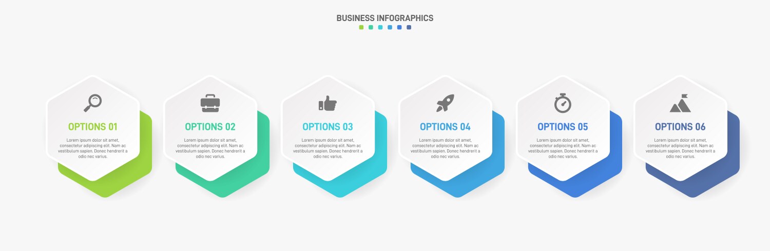 Horizontal progress bar featuring 6 arrow-shaped Vector Image
