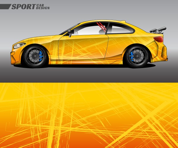 Wrap car decal design custom livery race rally Vector Image
