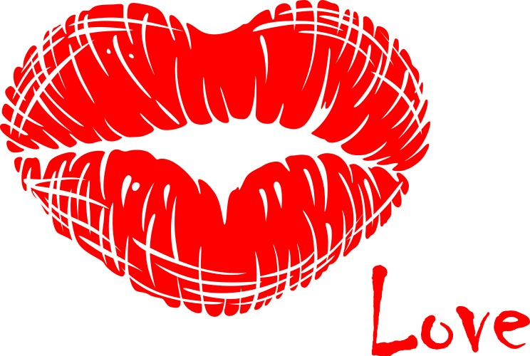 Lip print heart Royalty Free Vector Image - VectorStock