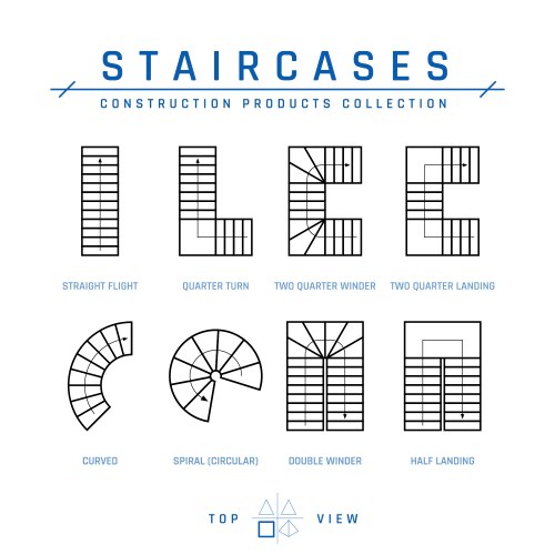 Ladder top view architectural element Royalty Free Vector