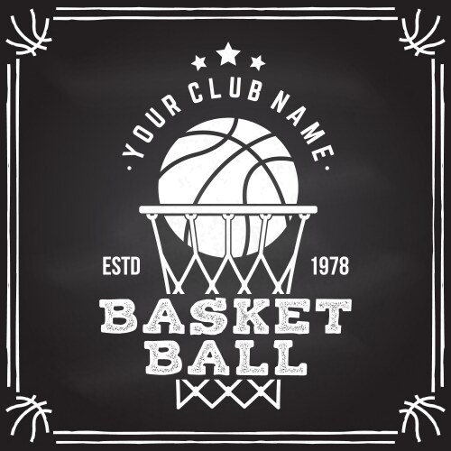 Basketball club badge Royalty Free Vector Image