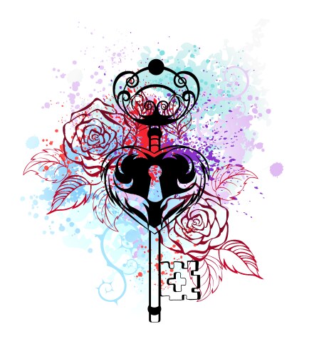 Infinity outline symbol with rose Royalty Free Vector Image