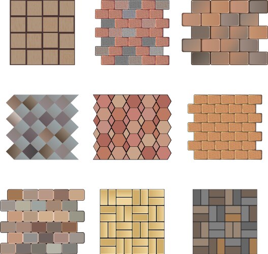 Paving tile cobblestone brick and stone pattern Vector Image