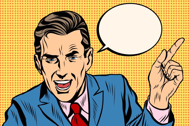 Young woman waitress pointing index finger Vector Image