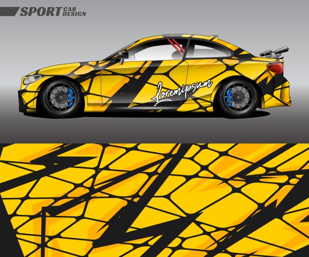 Car livery wrap design with cool Royalty Free Vector Image