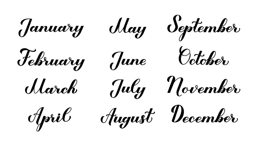 Months Names Font Vector Images (over 570)