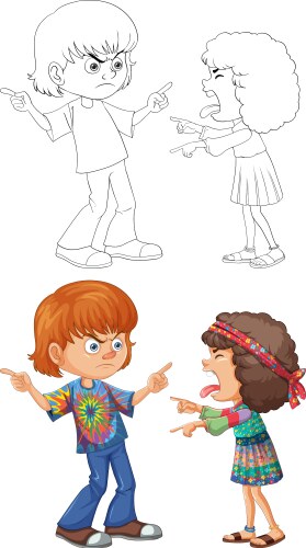 Cartoon kids showing various facial expressions Vector Image