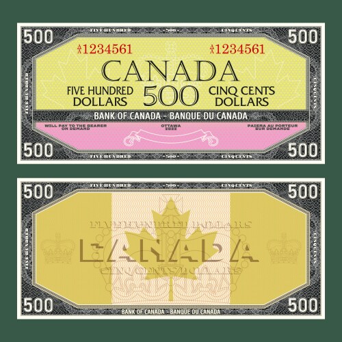 Vintage fictional canadian money obverse 5 Vector Image