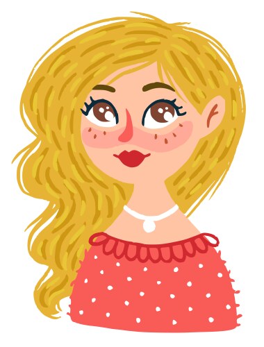 Cute vinca girl cartoon characters Royalty Free Vector Image