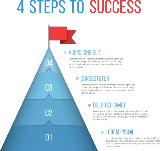3 steps to success Royalty Free Vector Image - VectorStock