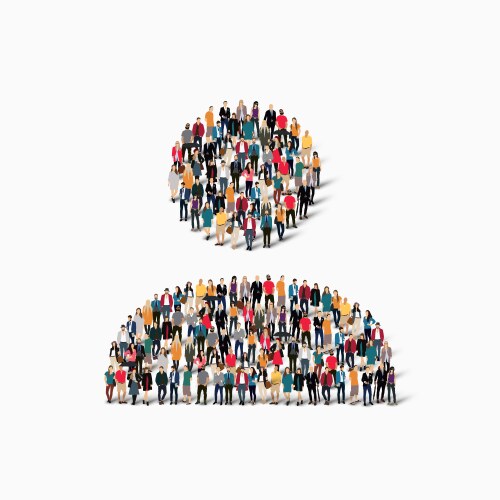 Cartoon two groups men cooperate Royalty Free Vector Image