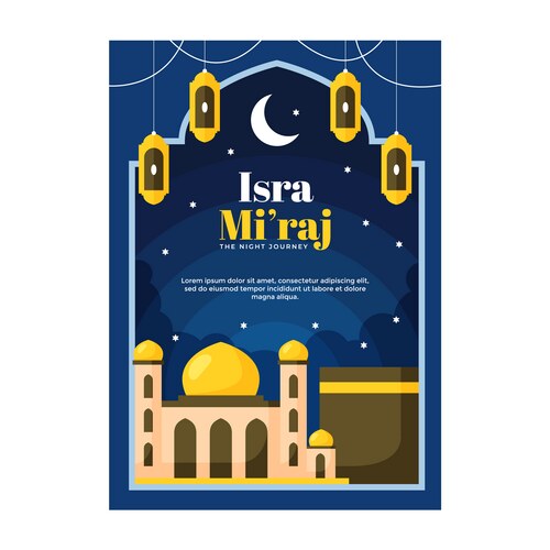 Isra Miraj Poster Template – Royalty-Free Vector | VectorStock