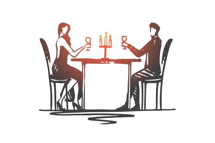Romantic dinner Royalty Free Vector Image - VectorStock