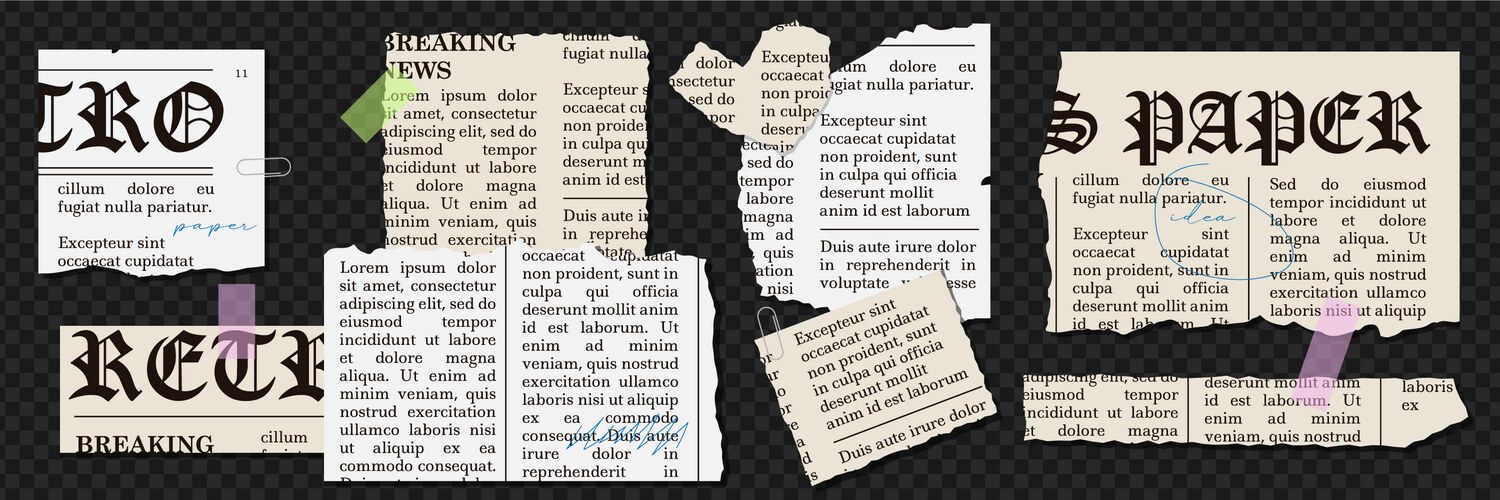 Torn Newspaper Vector Images (over 1,900)