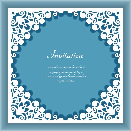 Square frame with cutout paper border Royalty Free Vector