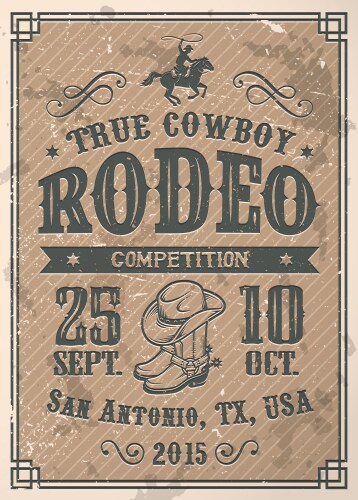 Wild west championship - cowboy rodeo Royalty Free Vector