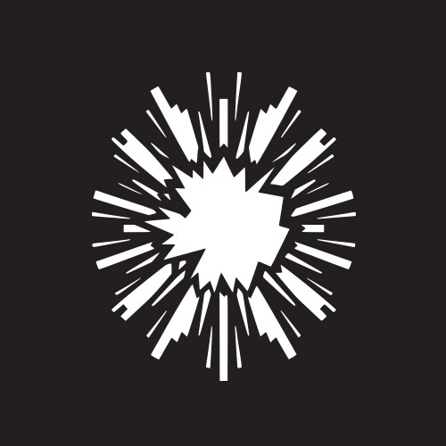 Explosion - black and white Royalty Free Vector Image