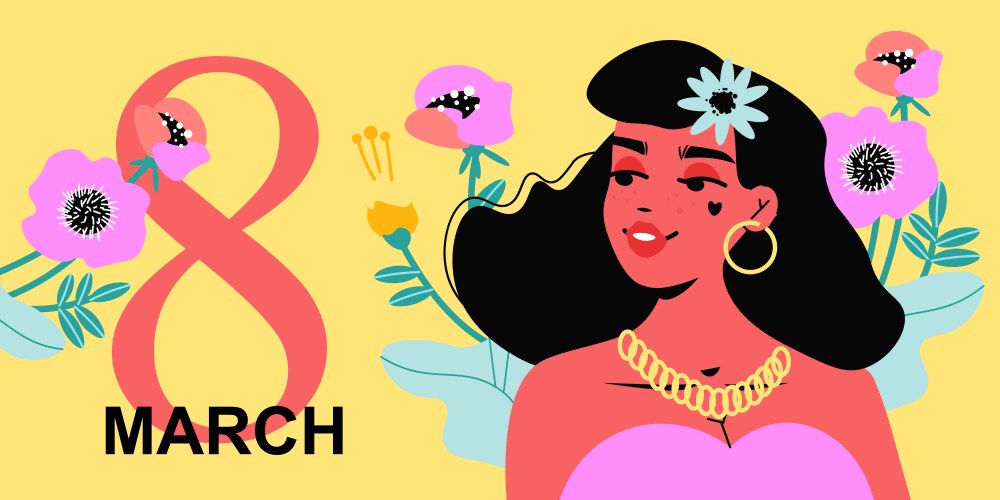 8 march realistic background Royalty Free Vector Image