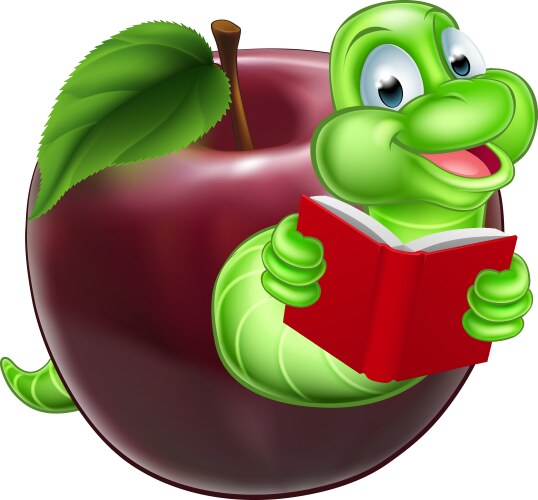 Book worm Royalty Free Vector Image - VectorStock