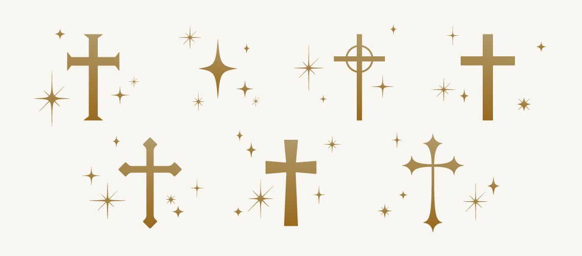 Papercut christian cross 3d papercraft religious Vector Image