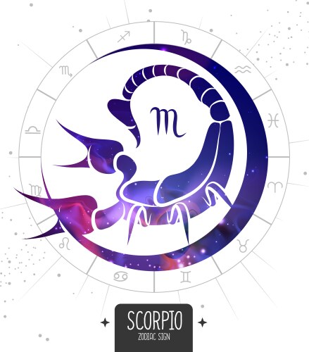 Magic witchcraft card with scorpio zodiac sign Vector Image