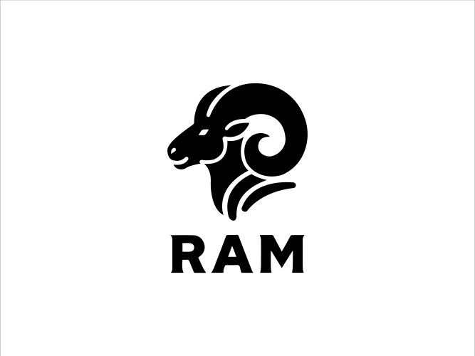 Ram logo design Royalty Free Vector Image - VectorStock