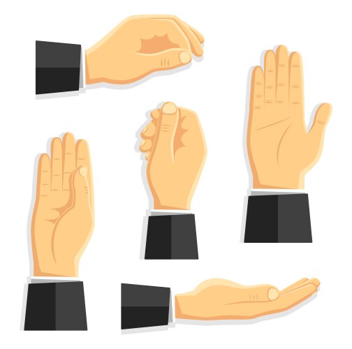 Realistic hands set transparent Royalty Free Vector Image