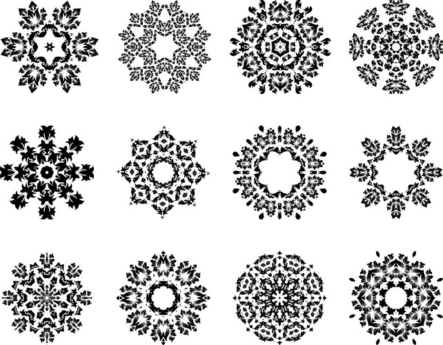 Simple snowflake icons Royalty Free Vector Image