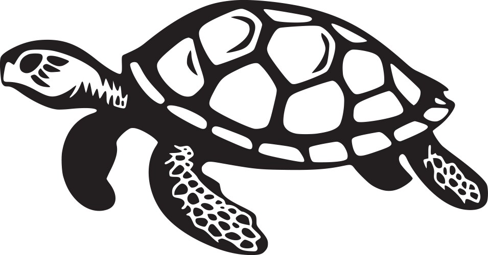 Turtle - minimalist and flat logo Royalty Free Vector Image