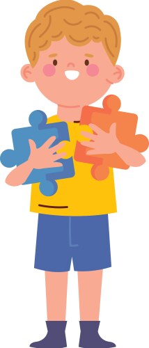 Autism boy thoughtful Royalty Free Vector Image