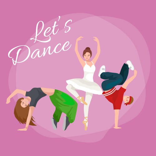 Group of people dancing street dance action Vector Image