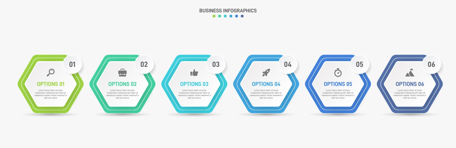 Horizontal progress bar featuring 6 arrow-shaped Vector Image