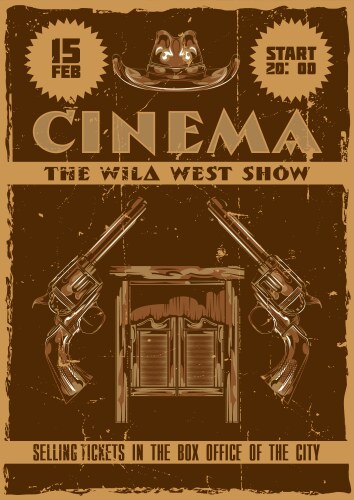 Hand drawn wild west cowboy set Royalty Free Vector Image