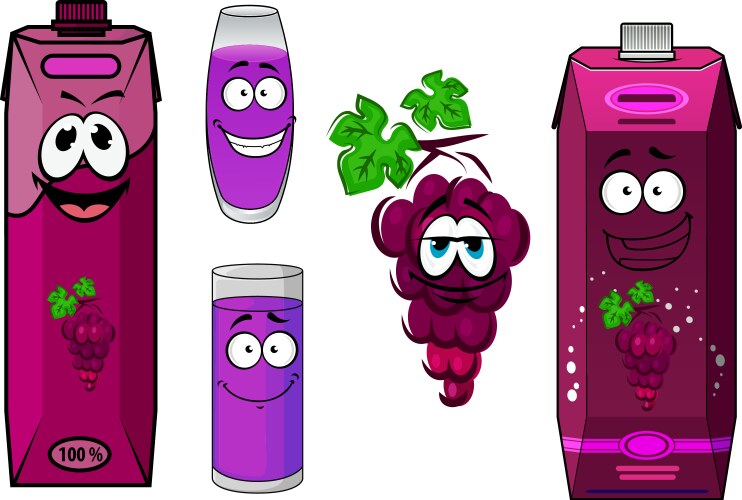 Cartoon funny fresh mango juice characters Vector Image