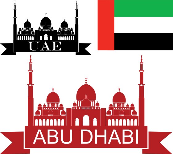 Uae united arab emirates flat icons design Vector Image