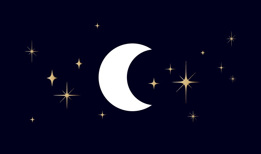 Moon crescent set Royalty Free Vector Image - VectorStock
