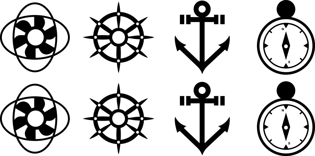 Nautical set vintage sign Royalty Free Vector Image
