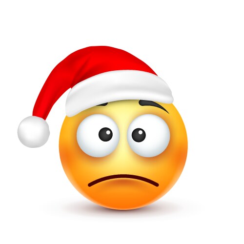 Smiling smiley emoticon in a santa hat Royalty Free Vector