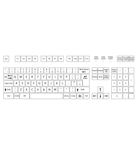Computer doodle keyboard Royalty Free Vector Image