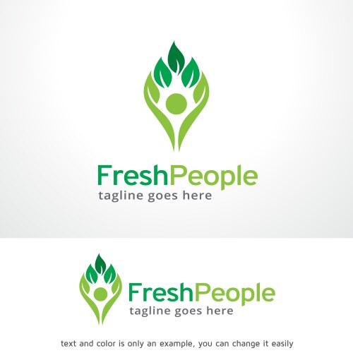 Fresh shop shopping logo design template hands Vector Image