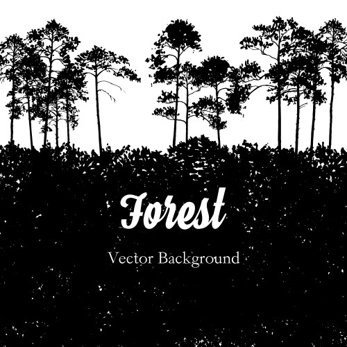 Landscapes with pine trees Royalty Free Vector Image