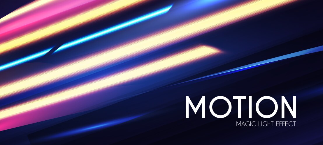 Magic neon light effect motion beam design Vector Image