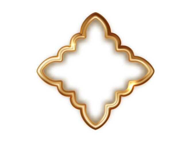 Realistic golden frame in arabic style isolated Vector Image