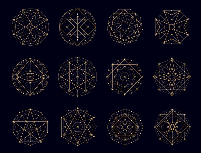 Magic geometry signs Royalty Free Vector Image