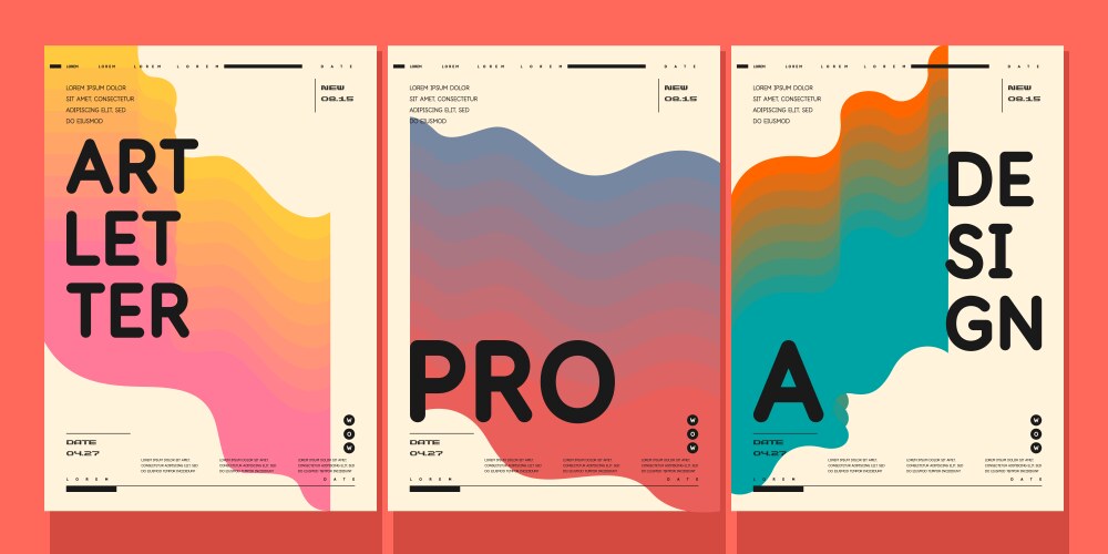 Abstract colorful collage poster design template Vector Image