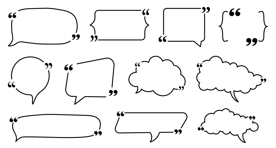 Elegant speech bubble collection with quotation Vector Image