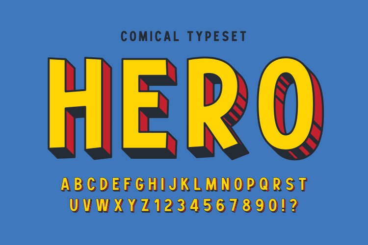 Cool and funny english alphabet letters Royalty Free Vector