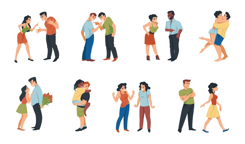 Loving couple romantic relations landing page Vector Image