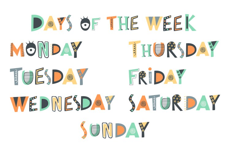 Days of the Week Vector Images (over 100,000)