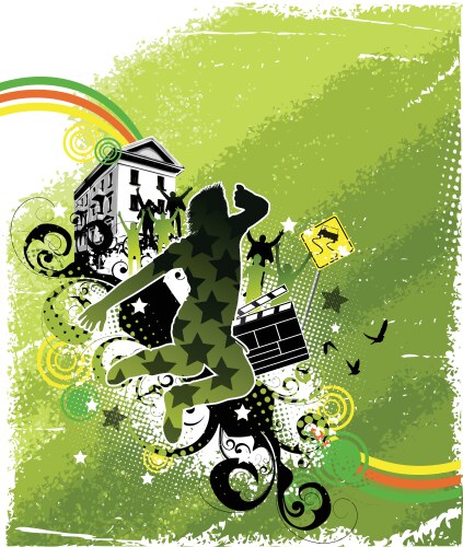 Abstract music background with notes Royalty Free Vector